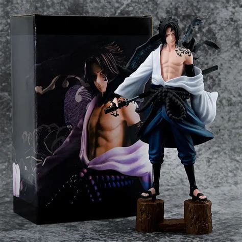 Коллекционная фигурка статуэтка Саскэ Учиха персонаж аниме Наруто 26 см купить с доставкой