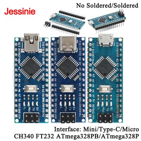 Плата разработки Nano V3 0 Ft232 Ch340 Atmega328pb Atmega328p Модуль микроконтроллера с приводом