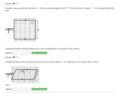 solved 14 [1pt]×3 consider a square current loop with sides