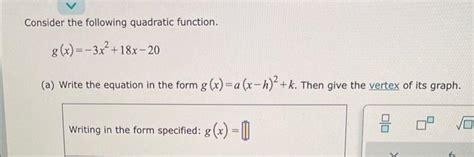 Solved Consider the following quadratic function. | Chegg.com