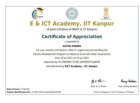 Astha Pareek Ph D On Linkedin Received Certificate Of Appreciation