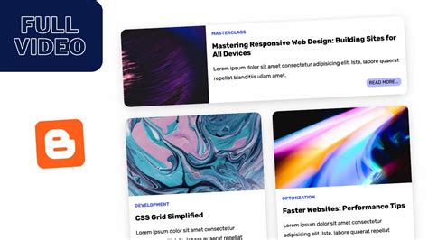 FULL VIDEO Design Responsive Posts Grid Layout Using HTML CSS JS Blogger YouTube