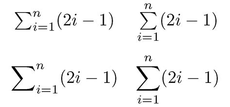 [tex latex] how to express 1 3 5 7 9 in sum notation math solves