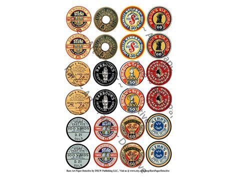 Sewing Machine Thread Spool Labels 12 Designs 48 Labels Cotton Spool