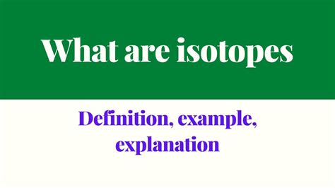 Definition Of Isotopes