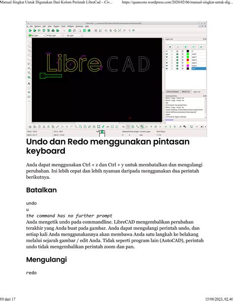 Manual Singkat Untuk Digunakan Dari Kolom Perintah Librecad Civil