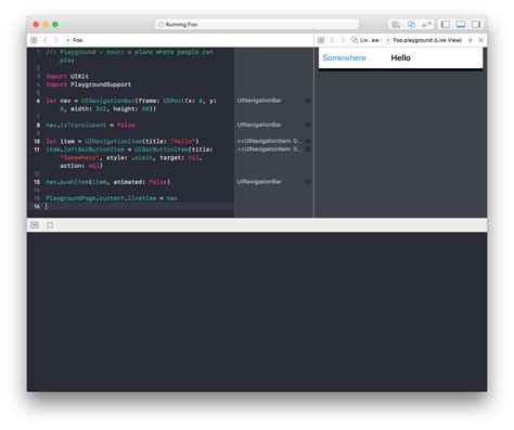 Ios Uinavigationbar Doesnt Display Item Parts In Playground Stack Overflow