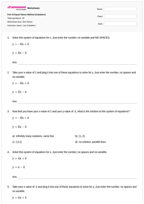 50 Equal Values Method Worksheets On Wayground Free And Printable
