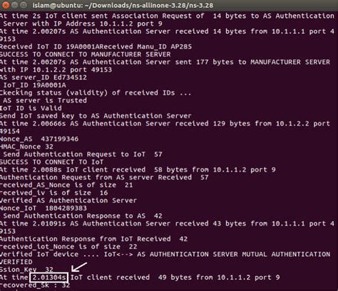 Time Measurement For The Proposed Scheme Using Ns3 Events Log Terminal