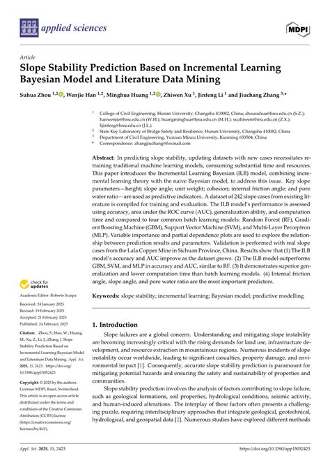 PDF Slope Stability Prediction Based On Incremental Learning Bayesian Model And Literature