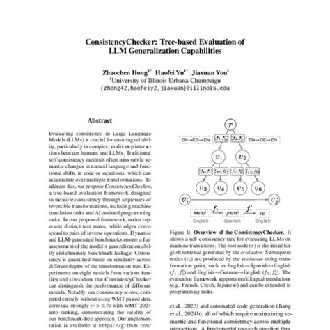 Consistencychecker Tree Based Evaluation Of Llm Generalization