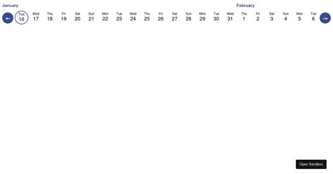 React Horizontal Date Picker Forked Codesandbox