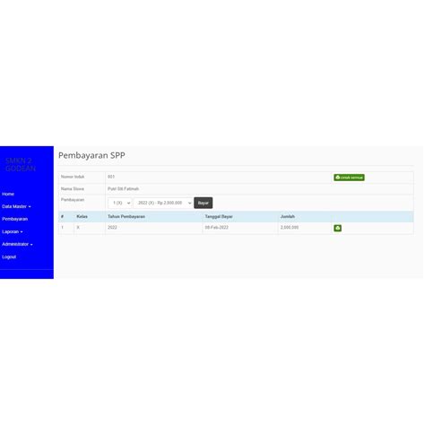 Jual Aplikasi Pembayaran Spp Berbasis Web Php Mysql Shopee Indonesia
