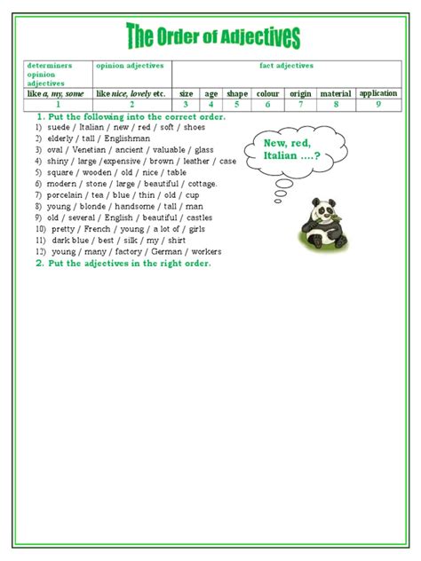 The Order Of Adjectives Vi2 Pdf