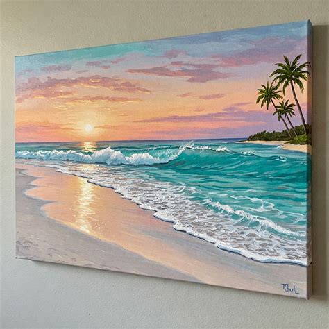 Beach Canvas Painting In 2025 Beach Art Painting Beach Canvas Beach Canvas Painting In 2025 Beach Art Painting Beach Canvas