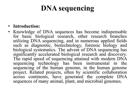 Lec Dna Sequencing PPT