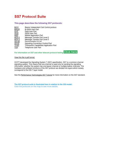 Ss7 Protocol Suite Pdf Communications Protocols Osi Model