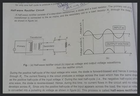 Half Wave Rectifier CircuitA Half Wave Rectifier Consists Of A Step Down