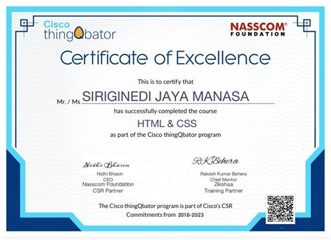 Jaya Manasa Siriginedi On Linkedin Ive Done Html And Css Course In
