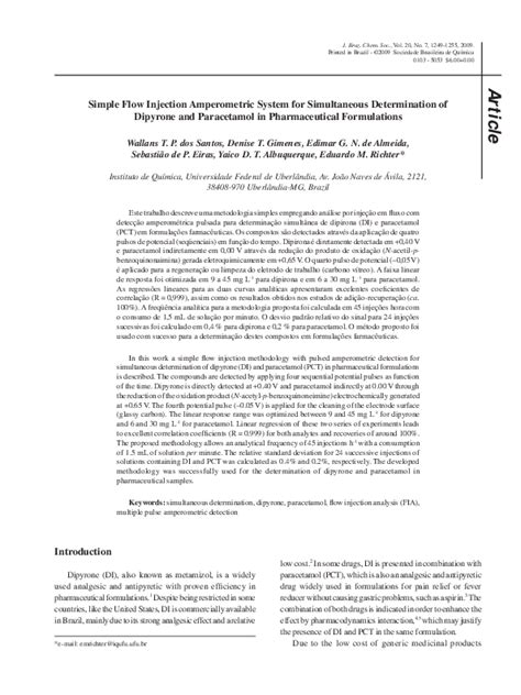 Pdf Simple Flow Injection Amperometric System For Simultaneous