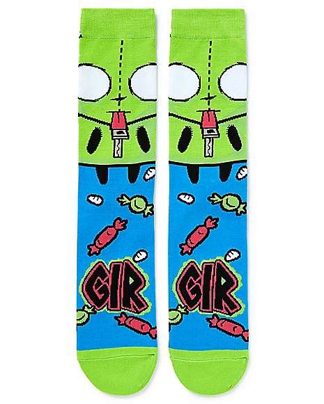360 invader zim crew socks spencer s