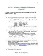 COSC 3337 Assignment2 Docx Page 1 Of 2 COSC 3337 Information System Design And Management