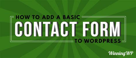 How To Add A Contact Fom To Wordpress Youtube Video