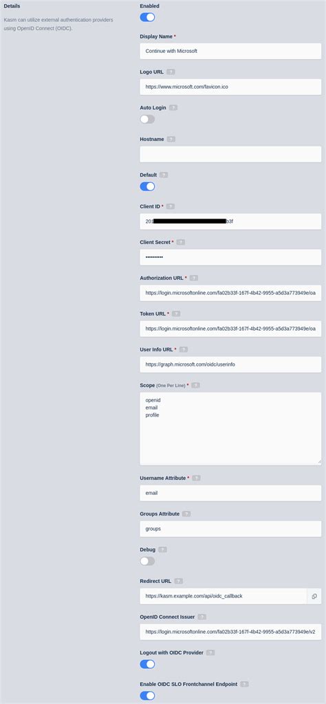 Microsoft Internal OpenID Setup Kasm Documentation