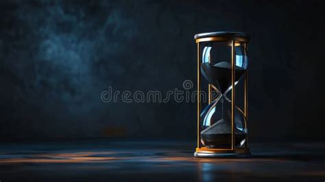 Aesthetic Retro Hourglass On A Clean Dark Background Copy Space Time