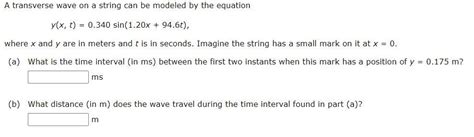 solved a transverse wave on a string can be modeled by the