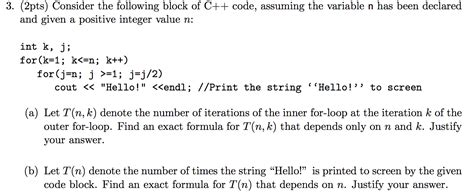 Solved Pts Consider The Following Block Of C Code Chegg
