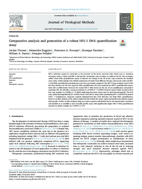 Pdf Comparative Analysis And Generation Of A Robust Hiv 1 Dna Quantification Assay