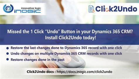 Missed The Click Undo Button In Your Dynamics CRM Install Click Undo Today Microsoft