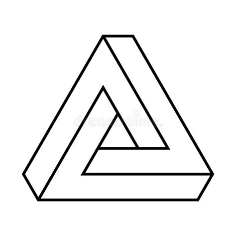 Impossible Triangle Shape Optical Illusion Paradox Outline Of Endless Geometric Triangular