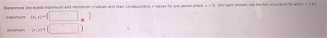 Determine The Exact Maximum And Minimum Y Values And
