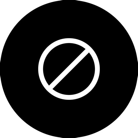 Black And White Illustration Of Block Or Cancel Button Icon 24471241 Vector Art At Vecteezy