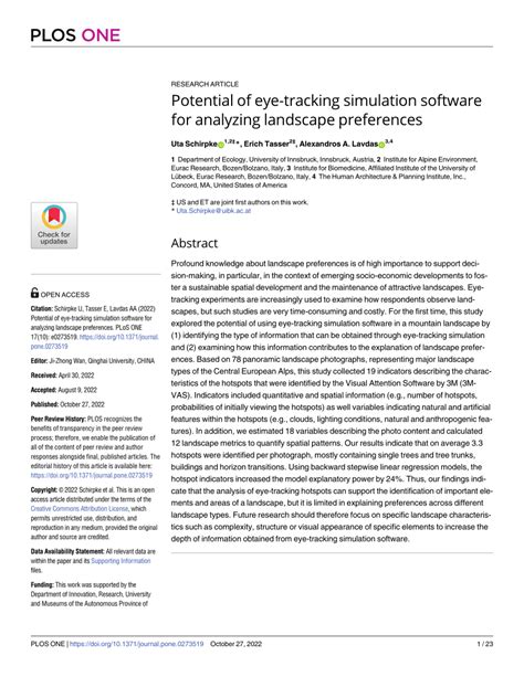 Pdf Potential Of Eye Tracking Simulation Software For Analyzing Landscape Preferences