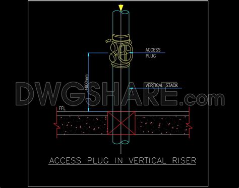 104 Autocad Drawing Of Access Plug In Vertical Riser Detail For Download Free Cad Blocks