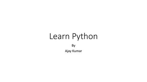 Demo Learn Python Ppt