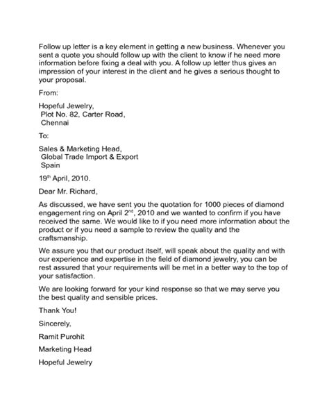How To Write A Quotation Follow Up Letter
