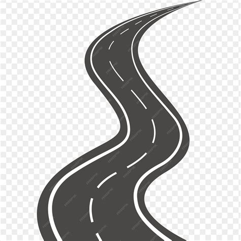Premium Vector Road With White Lines Winding Road Journey Traffic Curved Highway Vector