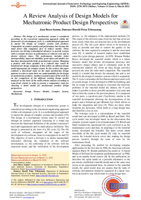 Pdf A Review Analysis Of Design Models For Mechatronic Product Design Perspectives