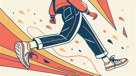 Dynamic Runner Abstract Energetic Motion Vector Design Generative Ai Stock Vector