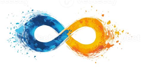Infinite Loop Symbol In Vibrant Blue And Orange 53343830 Png