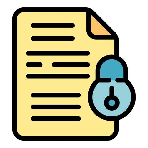 premium vector locked document icon outline locked document vector