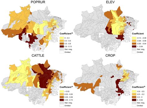 Spatial Distribution Of Local Coefficients Of Selected Variables Download Scientific Diagram