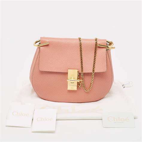 Chloe Salmon Pink Leather Medium Drew Shoulder Bag For Sale At 1stdibs