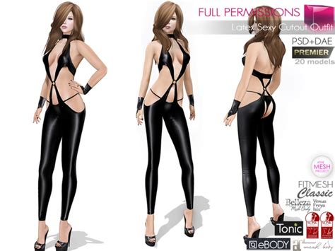 Second Life Marketplace Full Perm Mi Latex Sexy Cutout Outfit Premier Dae Files Psd Files