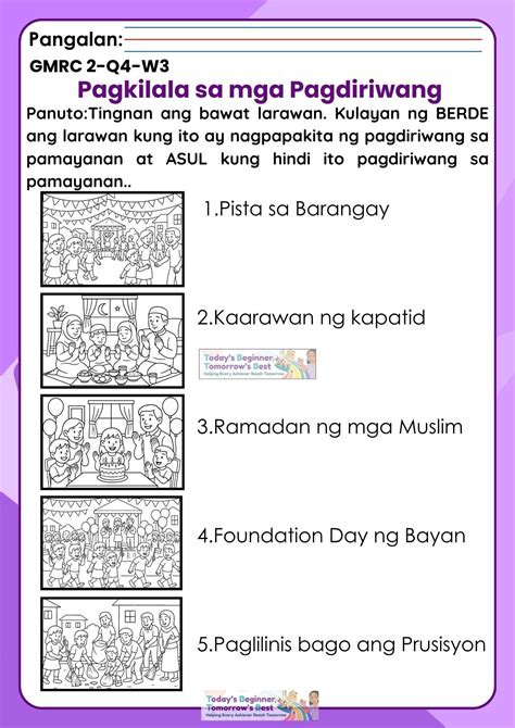 Teacher Bunso Grade 2 Gmrc Quarter 4 Week 3 Worksheets Facebook
