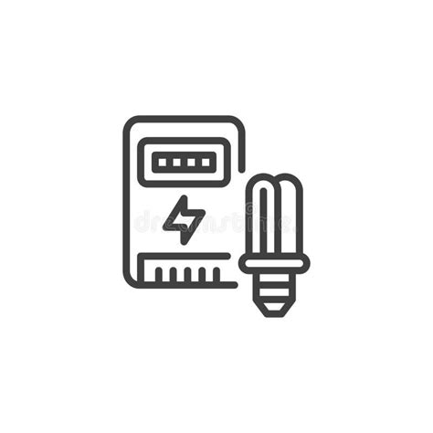 Electricity Meter Line Icon Stock Vector Illustration Of Clipart